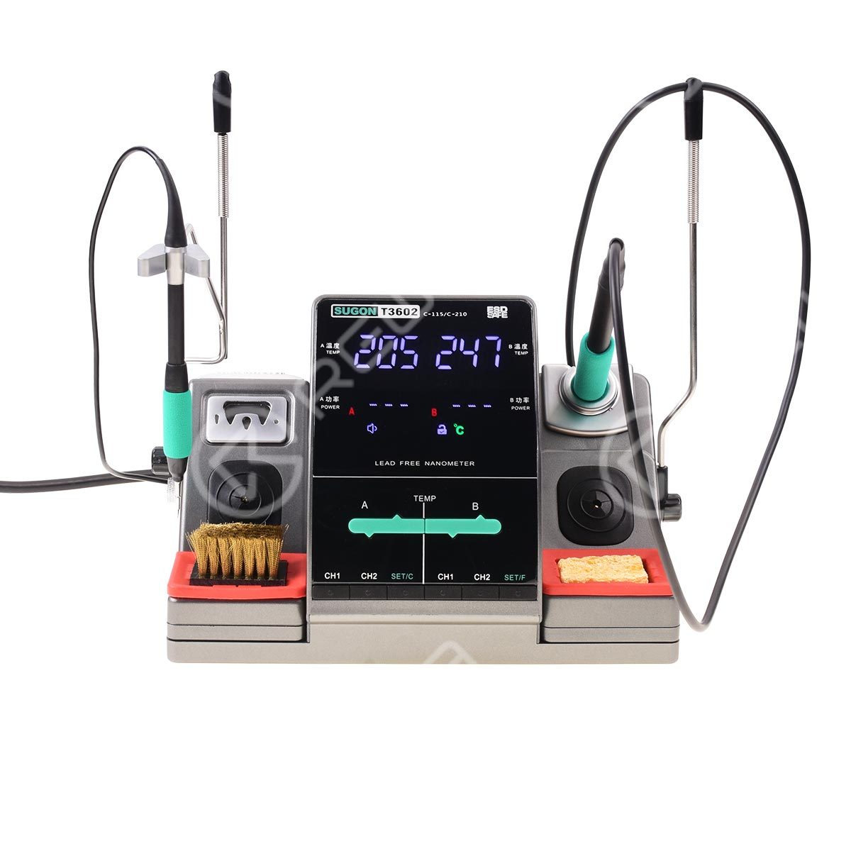 SUGON T3602 2 in 1 Soldering Rework Station (with C115 C210 Soldering Tips)